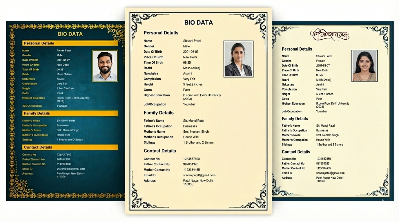 BiodataJi - 100% Free Marriage Biodata Maker | शादी बायोडाटा